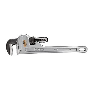 RIDGID 47057 Aluminum Straight Pipe Wrench, 12" Sturdy Plumbing Wrench with Self Cleaning Threads and Hook Jaws
