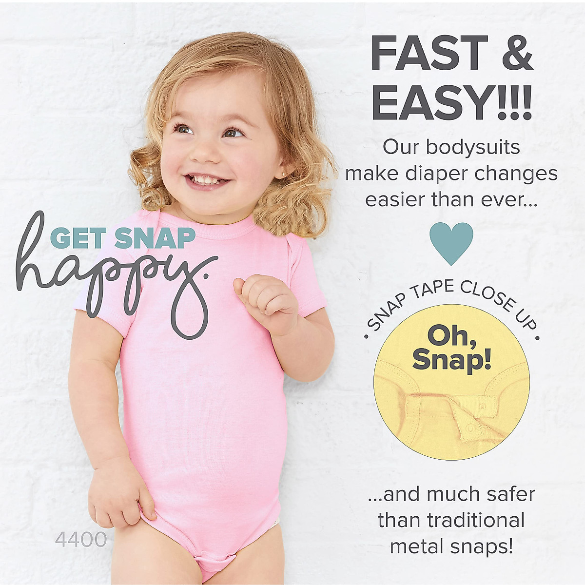 RABBIT SKINS Baby Bodysuit Girl & Boy | Newborn 0-3 Months to 24 Month Toddler 3-Pack Bulk Set, Snap Easy Closure, Granite Heather/White/Black, Newborn