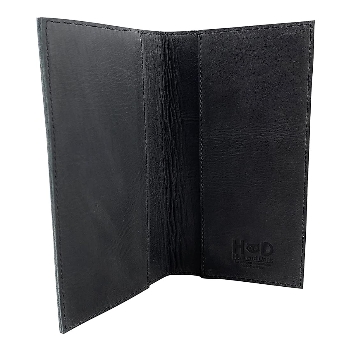Hide & Drink, Checkbook Cover, Minimalist Organizer, Check Presenter, Bill Holder for Waiter and Waitress, Restaurant Accessories, Full Grain Leather, Handmade, Charcoal Black