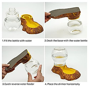 MINYULUA Reptile Water Feeder Automatic Water Dispenser Turtle Feeders Waterer for Turtle Frog Feeding Water Bowl Food Bowl Pet Supplies