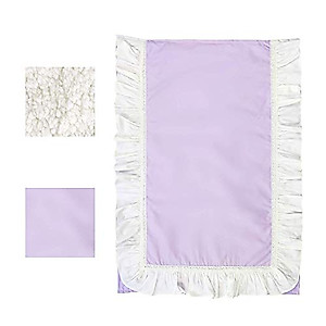 Brandream Baby Girl Blanket Purple Receiving Blanket Princess Cotton Ruffle Baby/Newborn/Toddler Elegant Solid Blanket for Nursery Bedding, 100% Cotton