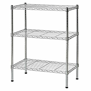 32" 3Tier Wire Shelving Rack Household Storage Adjustable Metal Shelf Organizer BrandMagaz Storagerack Closet organizers and storage Organization and storage Storage shelves Closet storage Book shelf