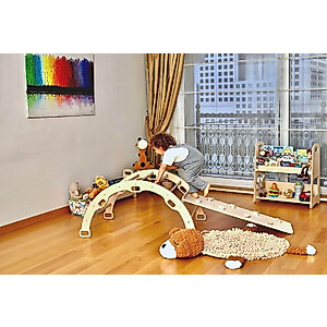 Climbing Arch | Montessori Rocker Arch | Arch with Two Sided Ramp | Wooden Climbing Arch | Climbing Wall for Children's Rooms | Indoor Playground for Climbing (Rock Ramp)