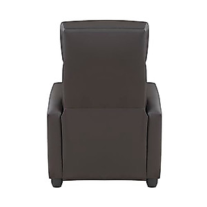 Lexicon Barbal 27" W Faux Leather Push Back Recliner Chair, Dark Brown