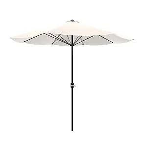 Pure Garden Patio Umbrella with Vented Canopy - 9FT Easy Crank Outdoor Umbrella for Shade - For Deck, Balcony, Porch, Backyard, or Pool (Tan)