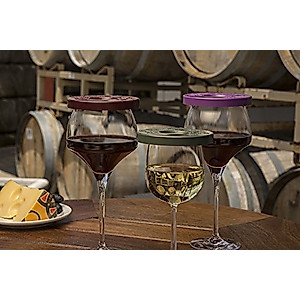 Wine-Tapa(R) Tuscan Set of 6 Wine Glass Covers in Beautiful Earthy Colors to Protect Your Wine From Bugs