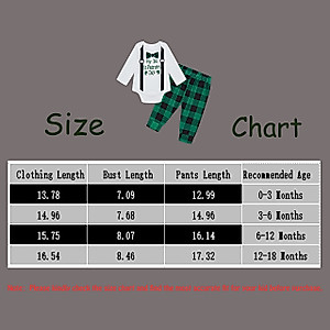 Kewlent Baby Boy Outfits My First St Patrick's Day Clothes Pant Set (Green grid, 0-3 Months)