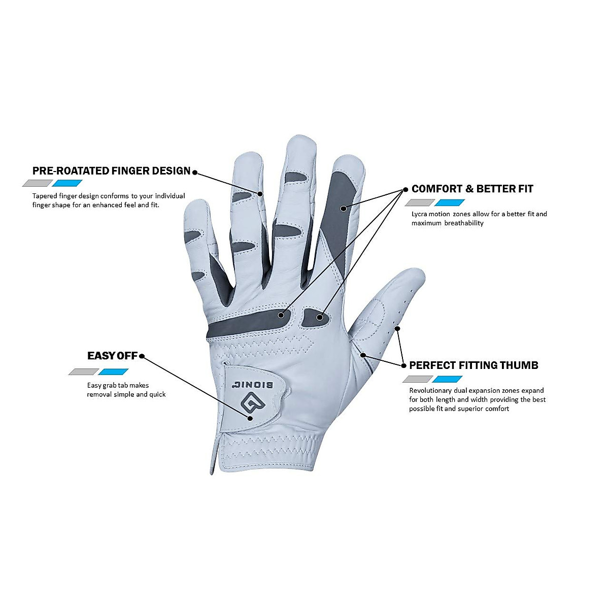 Bionic Men's Performance Grip Pro Premium Leather Golf Glove (Large, Left)