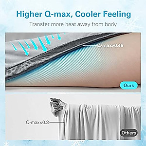 iBune Cooling Blankets for Hot Sleepers, 60" x 90" Twin Size Cool Blankets for Bed with Double Side Enhanced Cooling Q-max >0.46, Skin-Friendly Breathable Cold Blankets for Sleeping