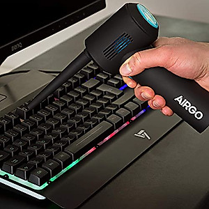 IT Dusters AIRGO Mini Air Duster Cleaner for PC, Laptop, Console, Electronics and Home Cleaning, Cordless and Rechargeable, An Environmental Alternative to Spray Air Can Duster Keyboard Cleaner, Black