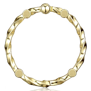 CHICTIE Gold Shower Curtain Rings, Brass Rustproof Decorative Shower Hooks for Bathroom Shower Curtain Rods, Set of 12 Premium Metal Shower Rings Hangers HK5# Circle Ring Design