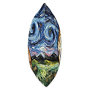 Sagittarius Gallery Black Mouth Cur Starry Night Dog Animal Art by Aja Throw Pillow, 18x18, Multicolor