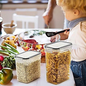 sengenegel 7 Pack BPA Free Airtight Dry Cereal Food Storage Containers Set for Sugar Flour Baking with Measuring Spoon Set and Sticker