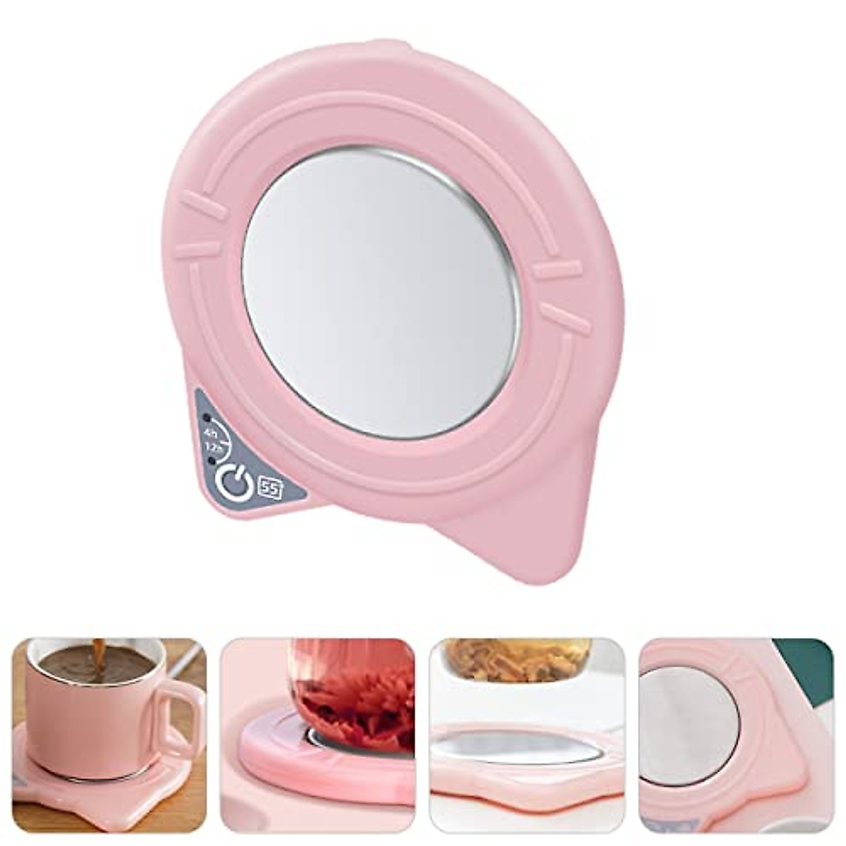 2pcs Cat Thermostat Coaster Coffee Cup Heater Mug Warmer Coffee Warmer Heated Cup Coaster Cup Warmer Plate Mug Heater Insulated Coffee Tumbler Warmer for Coffee Office Milk Abs Usb