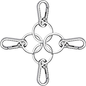 Keychain Clip Carabiner - Zinc Keychain with Key Carabiner to Keep Your Keys Right Where You Need Them - Multipurpose Secure Keyring