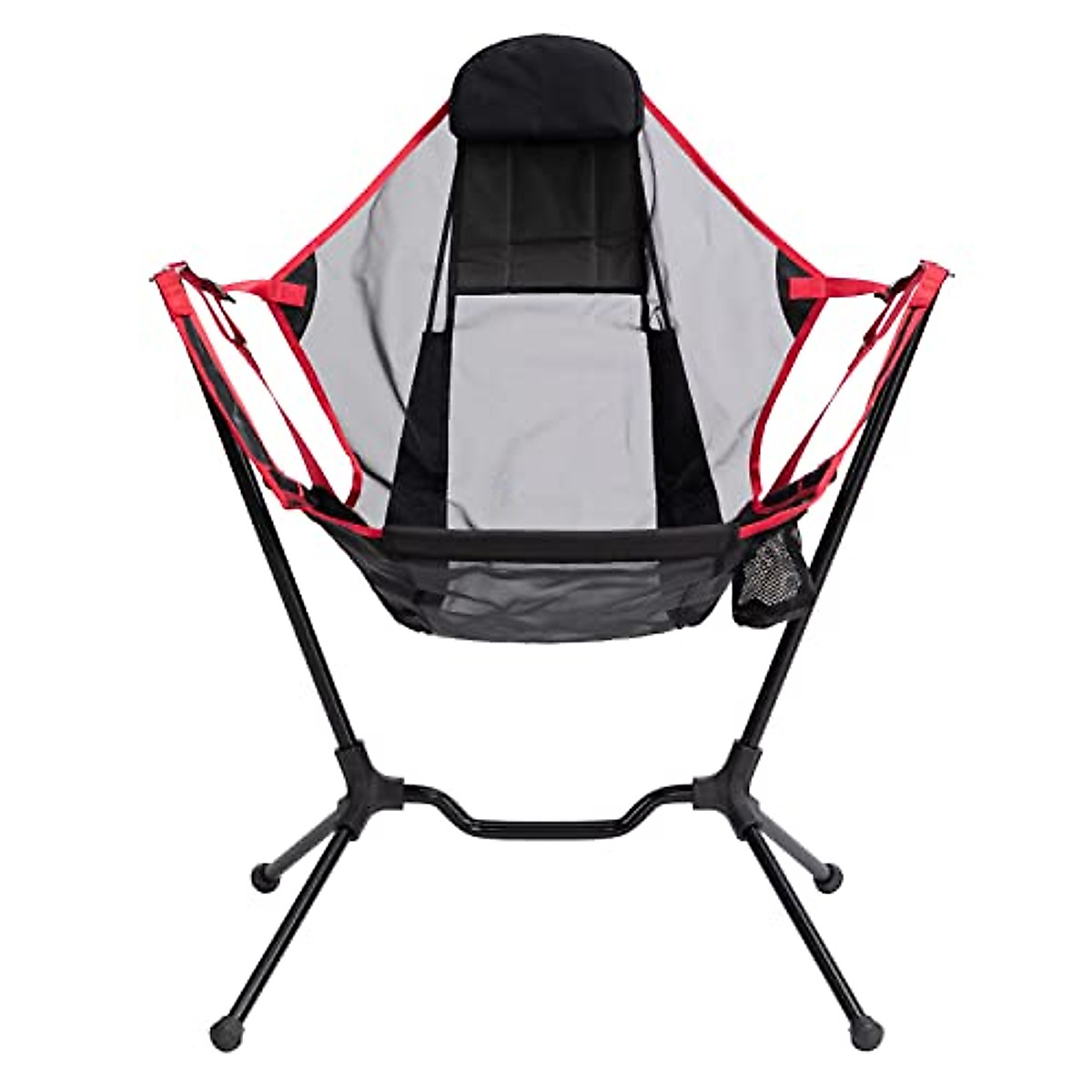 ALIMORDEN Oversize Outdoor Folding Chair Camping Chair Equipment Lounge Chair，Portable， Ultralight Aluminum Rocking Chair, Comfortable Backrest Outdoor Hammock Lounger with Cup Bag， Red