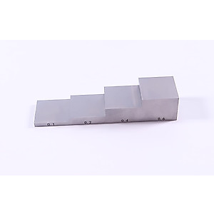 4 Step Test Block 1018 Steel Calibration Block UT Block 0.1"0.2"0.4"0.6" Thickness Step Wedge Ultrasonic Test Block Carbon Steel Block with ABS Carrying case ASTM E797
