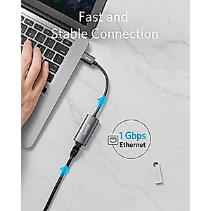 Anker USB 3.0 to Ethernet Adapter, PowerExpand USB 3.0 to Gigabit Ethernet Adapter, Aluminum Portable USB-A Adapter Compatible for MacBook Pro 2015, MacBook Air 2017, and More