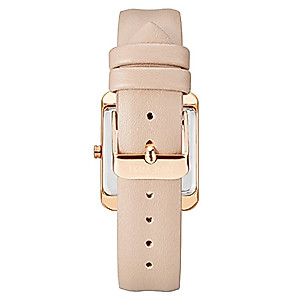 Nine West Women's Japanese Quartz Dress Watch with Faux Leather Strap, 18 (Model: NW/2116RGBH), Blush Pink/Rose Gold