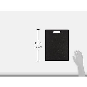 Dexas Grippboard Cutting Board with Non-Slip Feet, 11 by 14.5 inches, Dark Granite pattern and Black