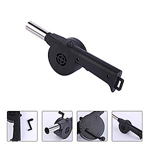 Hemoton 2pcs Bbq Air Blower Fast Fire Starter Manual Air Blower Hand Crank Bbq Fan Outdoor Camping Grills Accessories Tools
