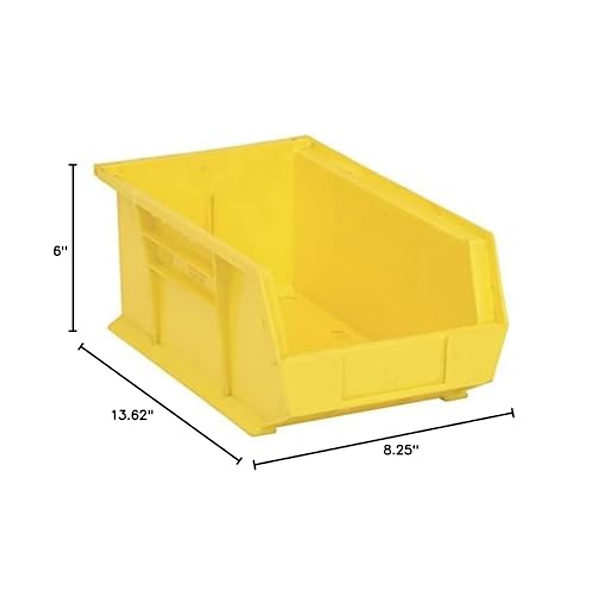 Quantum Storage Systems QUS241YL Bin, 8-1/4" W x 13-5/8" D x 6" H, Polypropylene, Yellow