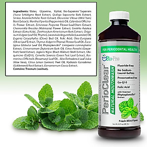 PerioClear Alcohol Free Mouthwash 16oz | Naturally Whitens Teeth | Freshens Breath | Removes Plaque | Minimizes Dry Mouth