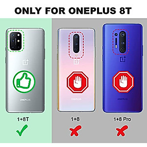 Shields Up for OnePlus 8T Case, 1+8T Case, Minimalist Wallet Case with Card Holder and Ring Kickstand/Stand, [Drop Protection] Slim Protective Cover for OnePlus 8T - Clear
