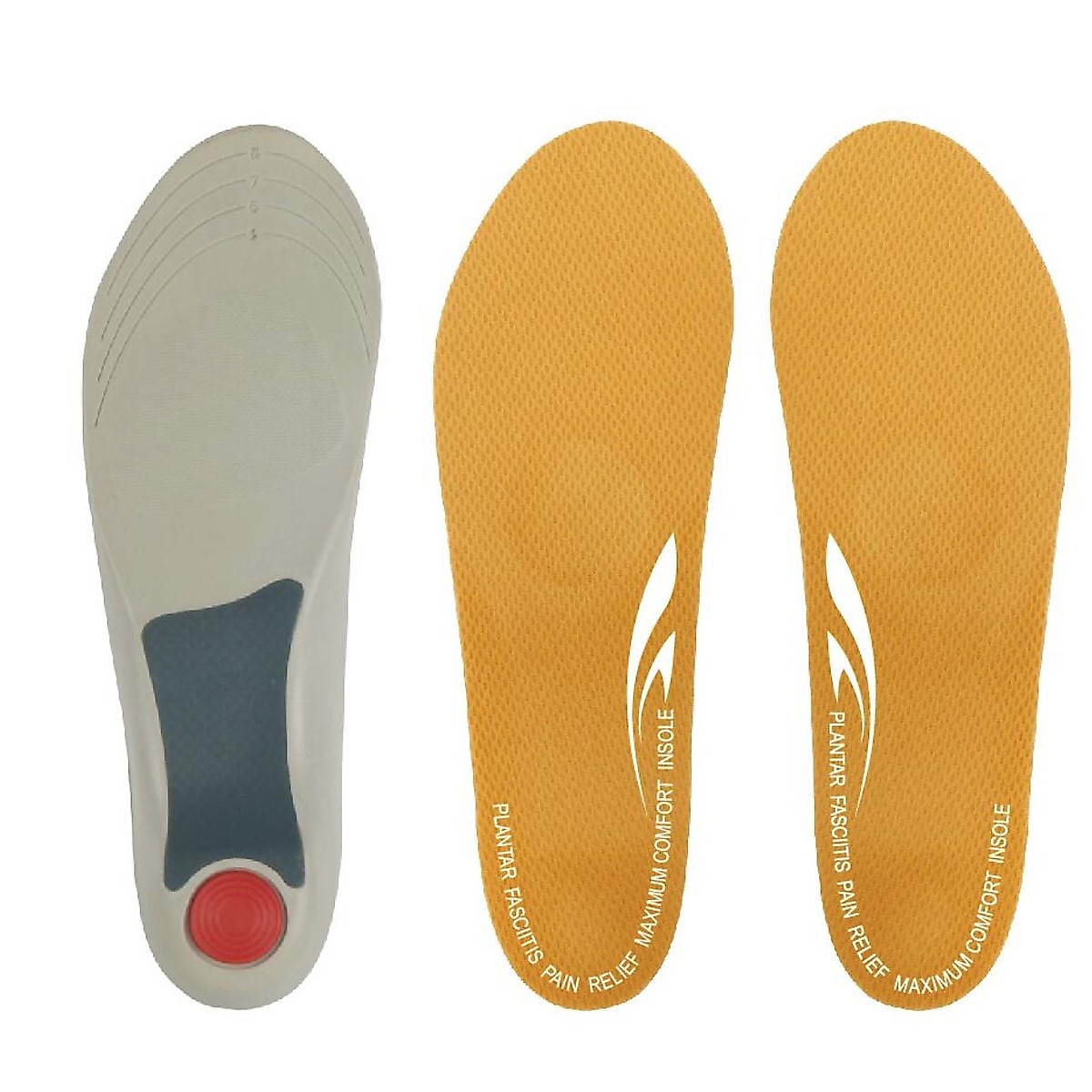 Plantar Fasciitis and Heel Spur Full Length Insole Inserts Arch Supports with Thick Gel