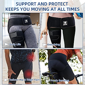 NOSIDAK Hip Brace for Sciatica Pain Relief Thigh Compression Sleeve Groin Brace Sacroiliac Belt Support for SI Joint, Sciatic Nerve, Hip Replacement, Arthritis, Bursitis for Men Women - Left