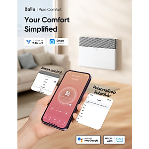 Ballu Convection Panel Space Heater,1500W Whole Room Heater for Indoor Use Large Room with Program Thermostat,Wifi App,Remote,Portable Standing Wall Mount Electric Space Heater Indoor,Work with Alexa