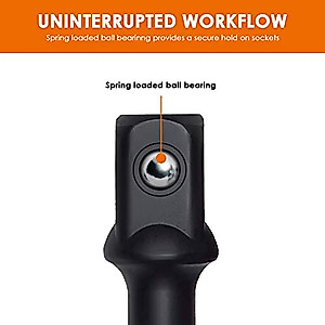 THINKWORK Impact Socket Adapter Set, 1/4" 3/8" 1/2" Drill Socket Adapter, 1/4" Hex Shank Impact Driver Socket Adapter for Cordless Drill, Impact Driver, Power Drill, Impact Drill, 9-Piece