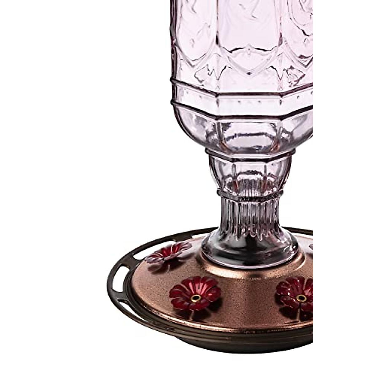 More Birds Amethyst Jewel Hummingbird Feeder, Glass Hummingbird Feeders for Outdoors, 5 Feeding Stations, 20 Ounces