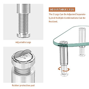 Hemudu Clear Glass Computer Monitor Riser / Triangle Desktop Universal Corner Stand for Computer Monitor & Laptop HD01T-003