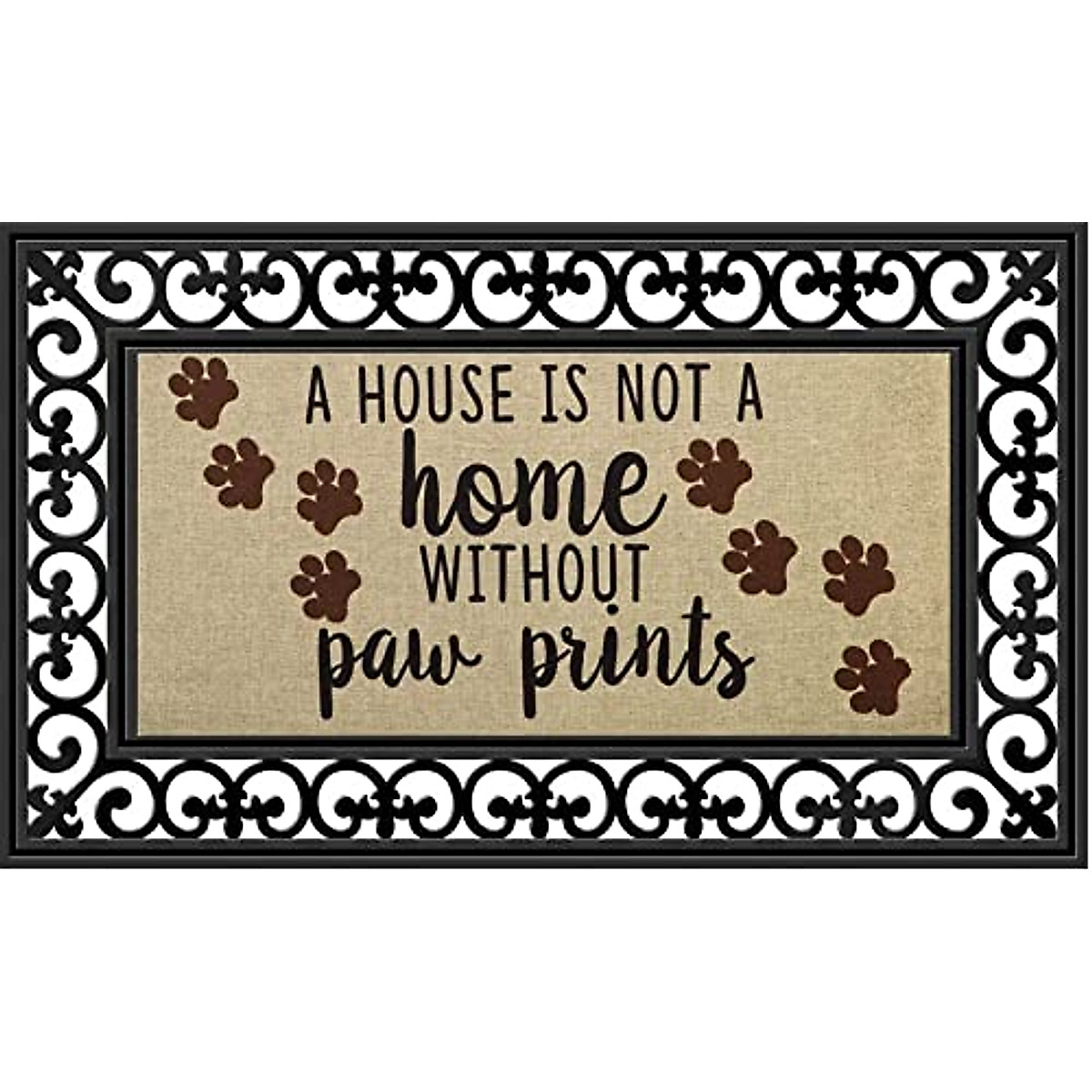 Evergreen Flag Seasonal Sassafras Interchangeable Mat and Tray A House is Not a Home Without Paw Prints Burlap