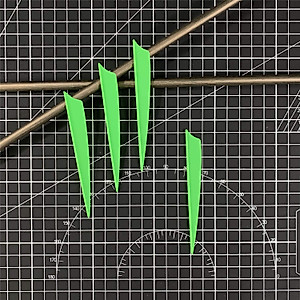 Letszhu Archery Fletches 4 Inch Vanes with Shield Cut for DIY Arrows Bolts (51 Pack)