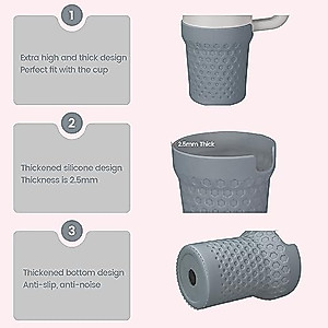 GardTok Silicone Boot Cover for Stanley Cup Accessories,Silicone Water Bottle Sleeve for Stanley Quencher H2.0 and Quencher Adventure Tumbler 40 oz Cup - Water Bottle Cover (Dark Gray, 40oz)