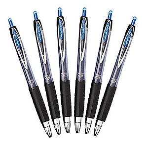 Uni-Ball Signo 207 Retractable Gel Pen, 1.0mm Bold Point, Blue, Pack of 6