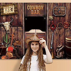 Western Cowboy Backdrop,84x60Inch | Cowboy Backdrop Western Cowboy Banner Western Cowboy Background Western Party Supplies Decor Wild West Decor Cowboy Birthday Theme Party Backdrop Supplie 7x5FT