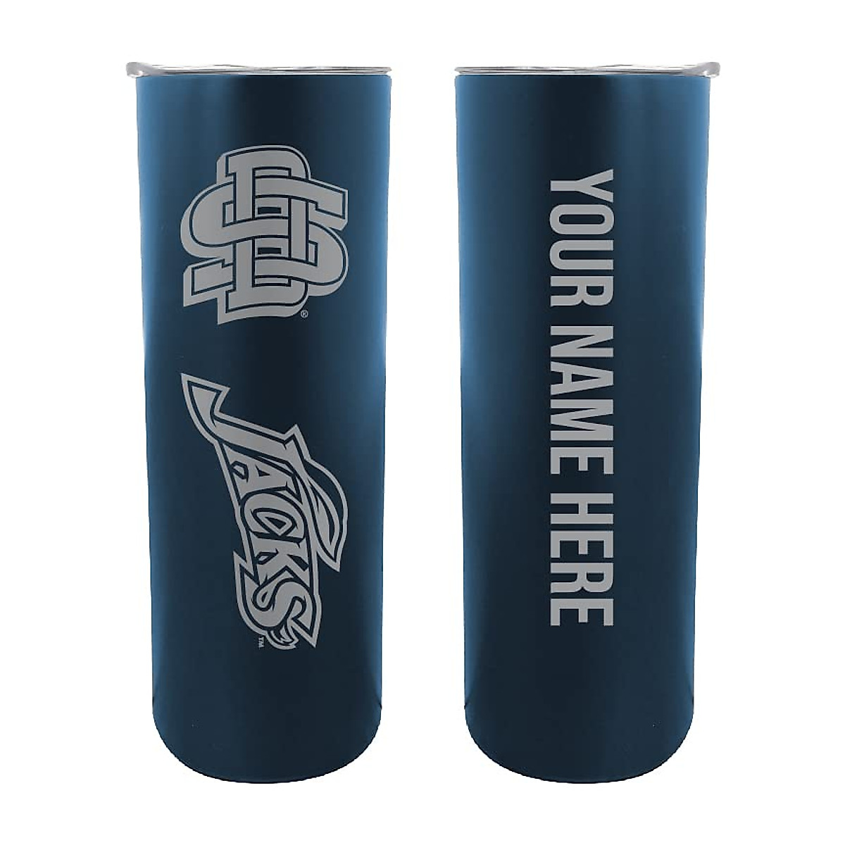 South Dakota State Jackrabbits 20 oz Custom Insulated Stainless Steel Skinny Tumbler Navy Officially Licensed Collegiate Product