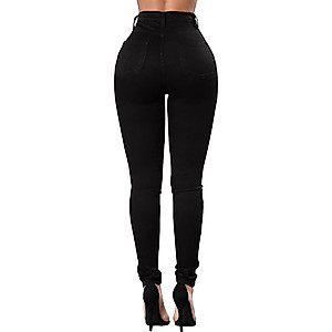 FISCLOSIN Women Colombian Design,Butt Lift,Sexy Skinny Jeans,Stretch Denim Pants,Black,Large