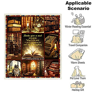 Juirnost Book Lovers Gifts Blanket,Gifts for Book Lovers,Gifts for People Who Like to Read,Gifts for Book Lovers Women,Reading Gifts,Librarian Gifts,Bookish Gifts,Book Club Gifts for Reading Lover