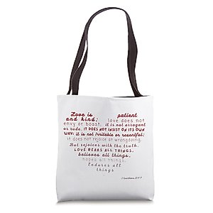 Love is Ombré Heart 1 Corinthians 13 by 24/15 Tote Bag