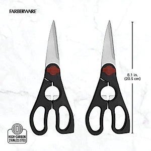 Farberware 2-Piece Stainless Steel Utility Shears, Black