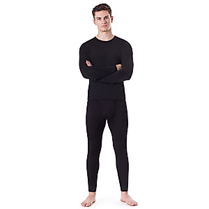 Rocky Thermal Underwear for Men (Long Johns Thermals Set) Shirt & Pants, Base Layer (Black - Heavyweight/X-Large)