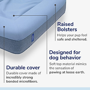 Casper Dog Bed, Plush Memory Foam, Medium, Blue