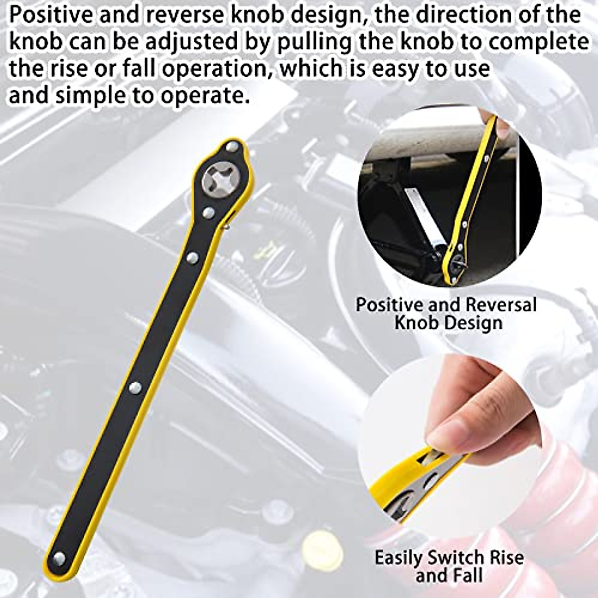 Auto Labor-Saving Jack Ratchet Wrench, Universal 360 Degree Swivel Tire Wheel Jack Ratchet Wrench Scissor Jack, Wrench Jack Lift Speed Handle Tool Car Jack Lug Wrench for Travel Motorcycle Car SUV