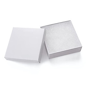 GEFTOL Jewelry Gift Boxes 20 Pack 3.5x3.5x1 Inch Cardboard Jewelry Boxes,Small Gift Boxes for Jewelry Earrings Necklaces Handmade Bangles Bracelets(White)