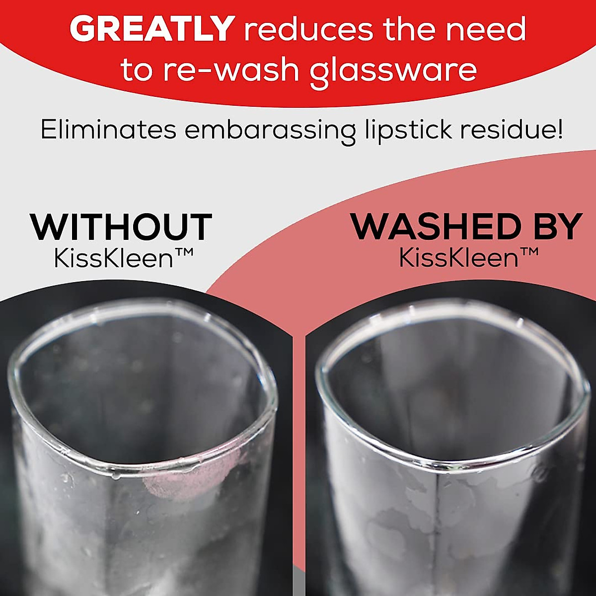 KissKleen Glass Cleaner Brush - Bar and Restaurant Commercial Glass Washer Brush for 2 Glasses - Wine Glass, Bottle, and Cup Washer to Remove Water Spots & Stains