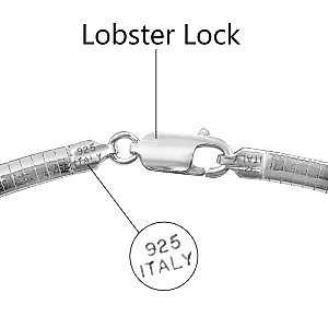 Savlano 925 Sterling Silver 2MM Italian Solid Flat Omega Chain Bracelet for Women - Made in Italy Comes With Gift Box (16)